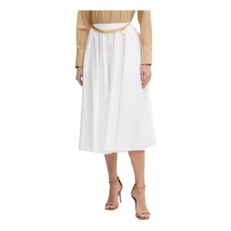 Elisabetta Franchi Stretch-Baumwollrock mit Schmuckdetail - - Skirts - Damen - Wei&szlig; - XS