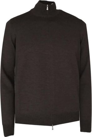 Tagliatore Pull Col Roul&eacute; Zipp&eacute; - Homme - Pulls - Brun - Taille: M