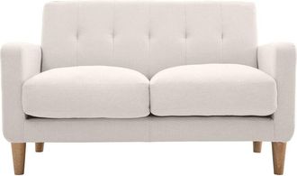 Miliboo Design-Sofa skandinavisch naturfarbener Stoff 2-Sitzer LUNA