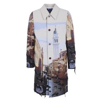 Junya Watanabe Homme, Manteaux, Multicolore, Taille: M Venezia Embroidered Jacquard Coat