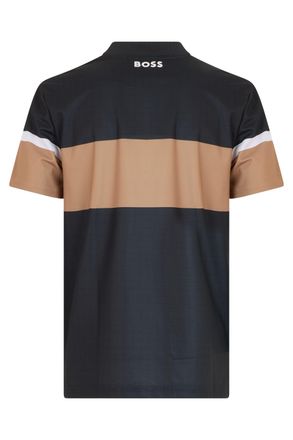HUGO BOSS Mens Short-Sleeved Polo Shirt Technical Fabric Black Polyester T-shirts And Polos