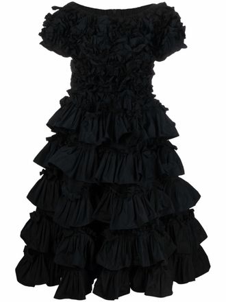 Red Valentino Ausgestelltes Kleid mit R&uuml;schen - Schwarz