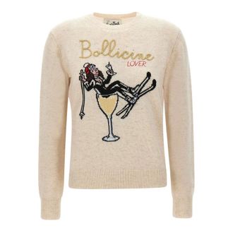 MC2 Saint Barth Pull col rond New Queen - Femme - Pulls - Beige - Taille: 38 FR
