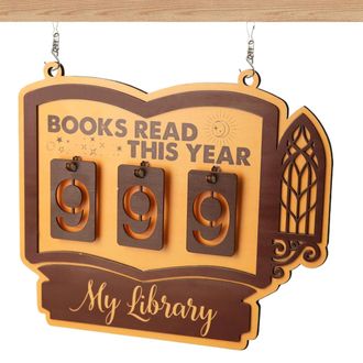 Generic Buchz&auml;hler Gelesener B&uuml;cher,H&auml;ngbare Dekoration f&uuml;rs B&uuml;cherregal aus Holz | Leseziel Tracker | Arbeitszimmer Homeoffice Bibliothek Lesecke Wand Studie