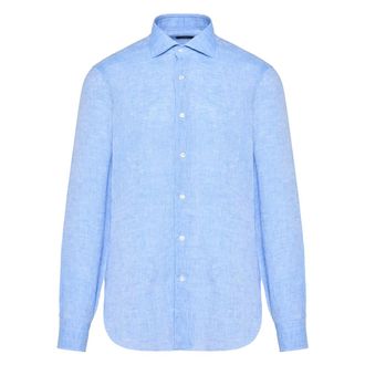 Barba Homme, Chemises, Bleu, Taille: 2XL Chemise en lin