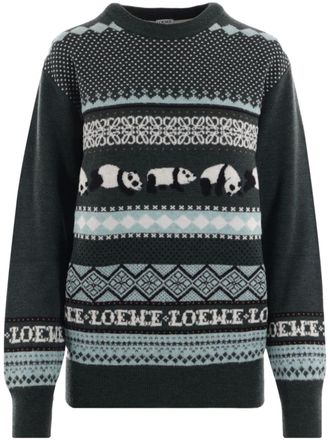 Loewe x Suna Fujita pull en maille intarsia - Vert