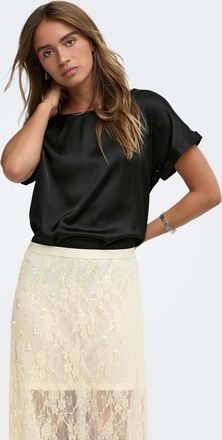 Jacqueline de Yong Kurzarmbluse JDY JDYFIFI S/S TOP WVN NOOS, Damen, Gr. XXL, schwarz, Web, Obermaterial: 100% Polyester, unifarben, normal, Blusen, Polyester