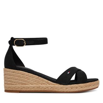Tommy Hilfiger Espadrilles Tommy Hilfiger Mid Wedge Espad X Cross FW0FW09332 Schwarz