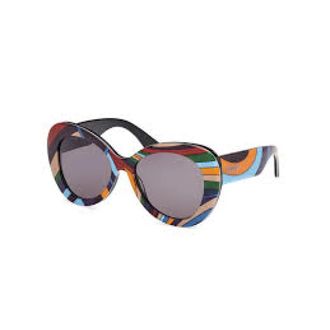 Pucci Damen Sonnenbrille Schwarz/Struktur Rauch Linse - - Accessories - Damen - Mehrfarbig - 56 MM