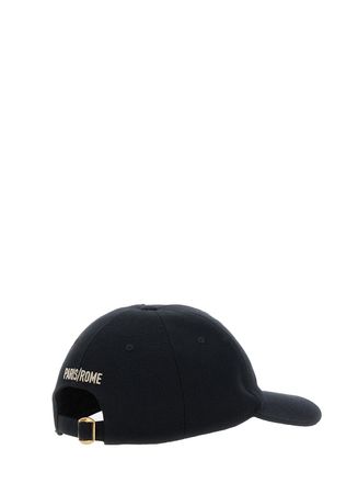 Valentino Garavani Mens Black Cotton Baseball Cap With Logo Hat