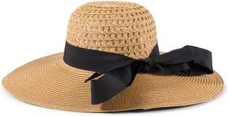 Au Printemps Paris Chapeau canotier &agrave; d&eacute;tail noeud