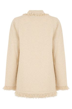 Elisabetta Franchi Womens Blazer Double-Breasted Cream Cotton Blazers Jacket
