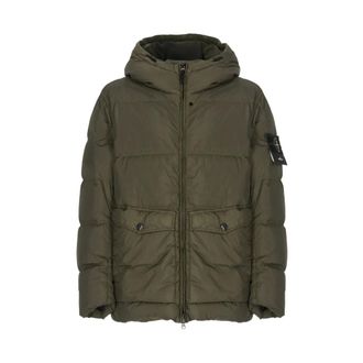 Stone Island Homme, Vestes, Vert, Taille: XL Veste Rembourrée à Capuche