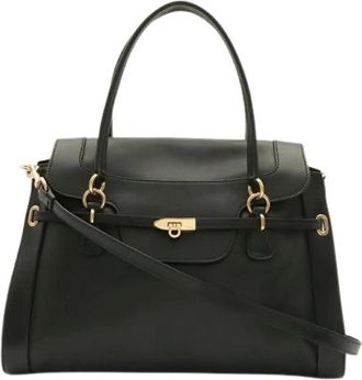 Ferragamo Pre-owned sac 2-en-1 en cuir Gancini - Femme - Pre-owned - Noir - Taille: ONE Size