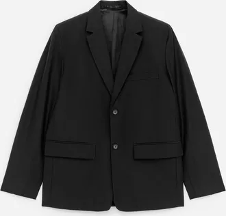 Arket Blazer Aus Wolle Und Baumwolle -Schwarz