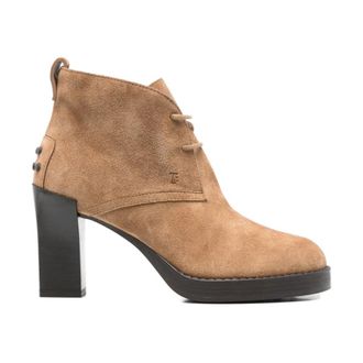 Tod's Braune Wildleder Schn&uuml;rstiefel - - Shoes - Damen - Braun - 38 EU