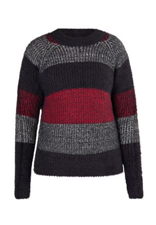 Mymo Strickpullover Damen Schwarz Mehrfarbig