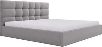 Pascal Morabito Pascal Morabito - Lit coffre 200 x 200 cm - Tissu - Gris - eliava de