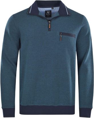 Hajo Sweatshirt Langarm Sweat B&uuml;ndchen 26222 614 eisblau Struktur, Gr&ouml;&szlig;e:XL