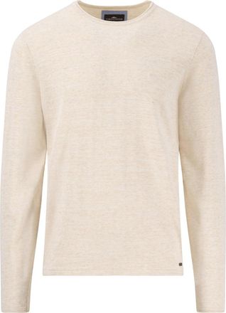 Fynch-Hatton Melierter Strickpullover aus Baumwolle mit Rundhalsausschnitt New Offwhite/XL