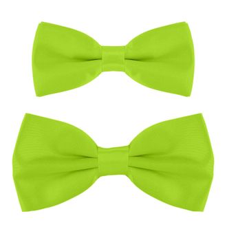 DonDon Vater-Sohn Fliegen Set im Partnerlook, bereits gebunden und verstellbar - Neongr&uuml;n