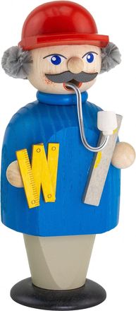 Seiffener Volkskunst Räuchermann Hausmeister, 14 cm hoch, original Erzgebirge von Seiffener Volkskunst