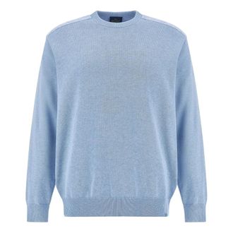 Paul & Shark Rundhalspullover aus Fresco-Baumwolle mit Leinenanteil - - Knitwear - Herren - Blau - L