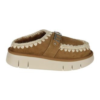Mou Femme, Chaussures, Brun, Taille: 37 EU Sabot en peau de mouton avec d&eacute;tails au crochet