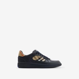 Burberry Sneaker Terrace aus Leder mit Check, Size: 43.5
