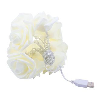 Cabilock Led Rosen Lichterkette Kunststoff 1,5m Usb Party Deko Wiederverwendbar F&uuml;r Schlafzimmer Au&szlig;enszenen