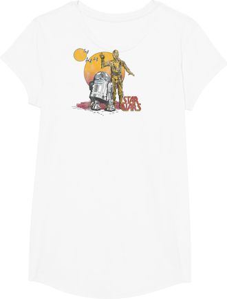Star Wars R2-D2 and C-3PO Sunset Portrait T-Shirt