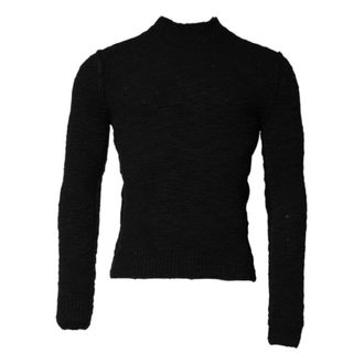 Dolce & Gabbana Schwarzer Wollstrick-Crew-Neck-Pullover - - Knitwear - Herren - Schwarzk - XS