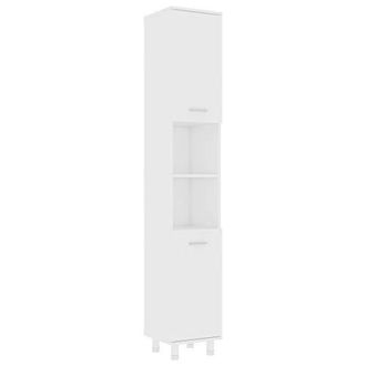vidaXL Armoire de Salle de Bain, Meuble de Rangement avec Compartiment, Armoire de Toilette Maison Int&eacute;rieur, Blanc Bois dIng&eacute;nierie