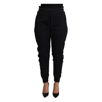 Dolce & Gabbana Femme, Pantalons, Noir, Taille: 36 FR Pantalon de jogging