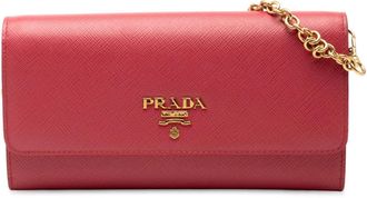 Prada Hobo Bags - Saffiano Wallet On Chain - Gr. unisize - in Gold - f&uuml;r Damen
