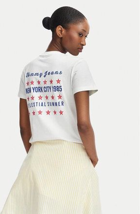Tommy Jeans T-Shirt DW0DW23481 Wei&szlig; Regular Fit