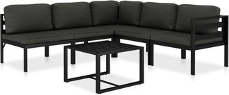 vidaXL Vidaxl - 6-tlg. Garten-Lounge-Set mit Kissen Aluminium Anthrazit