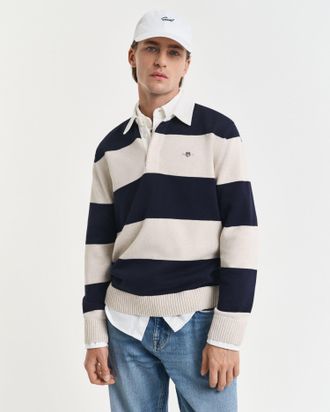 GANT Herren Barstripe Polopullover (XXXL) EVENING Blau
