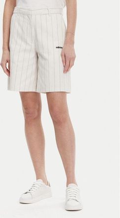 adidas Bermudahose Pinstripe JC7684 Weiß Loose Fit