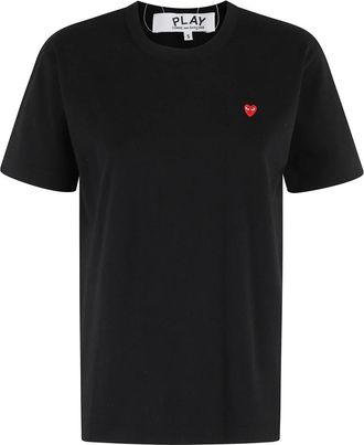 Comme Des Gar&ccedil;ons Femme, Tops, Noir, Taille: 38 FR T-shirt avec embl&egrave;me rouge