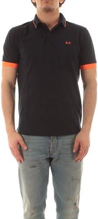 Sun 68 Polo Small Stripe Fluo Polo pour homme qui combine style classique et détails contemporains. Caractérisé par un col classique avec boutons, dispose du
