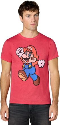 Nintendo Herren Super Mario Jump Pose T-Shirt, Rot meliert, XX-Large