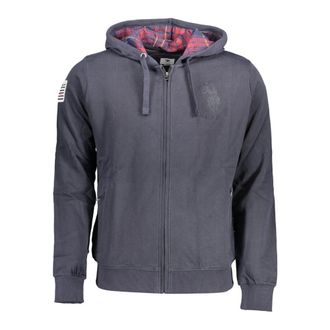 U.S.Polo Association Blauer Kapuzenpullover mit Rei&szlig;verschluss und Stickerei - - Sweatshirts & Hoodies - Herren - Blau - XL