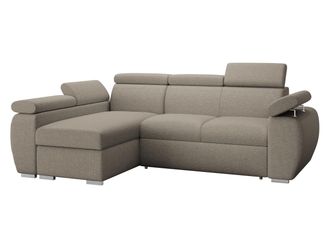 Mirjan24 Ecksofa Boston Mini, Eckcouch mit Schlaffunktion und Bettkasten, Polsterecke mit Einstellbare Kopfst&uuml;tzen, L-Sofa, Polstergarnitur, Wohnlandschaft (Ar
