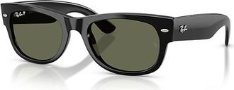 Ray-Ban Mega Wayfarer II Sonnenbrillen Schwarz Fassung Gr&uuml;n Glas Polarisiert 55-21