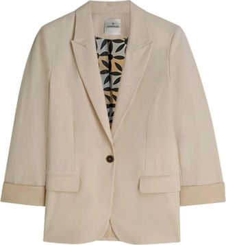 Summum Femme, Vestes, Beige, Taille: 44 FR Blazer M&eacute;lange de Coton