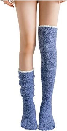 Generic Chaussettes montantes mi-mollet pour homme et femme Taille 42, bleu, Taille unique