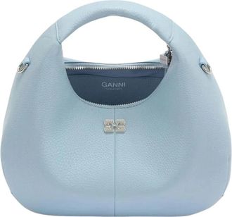 Ganni Hobo Mini Grained - - Bags - Damen - Blau - ONE SIZE