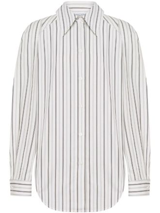 Alberta Ferretti chemise &agrave; rayures - Blanc