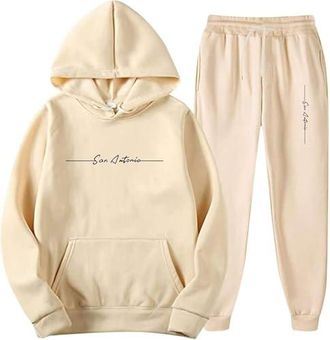 Generic Surv&ecirc;tements pour hommes avec imprim&eacute; lettres, sweat &agrave; capuche, jambe droite, ensembles de jogging, entra&icirc;nement, gym, sport, jogging, hauts, bas, v&ecirc;t